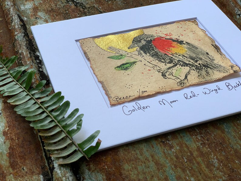 Golden Red Winged Blackbird - Original Painting & Print – Rebecca ...