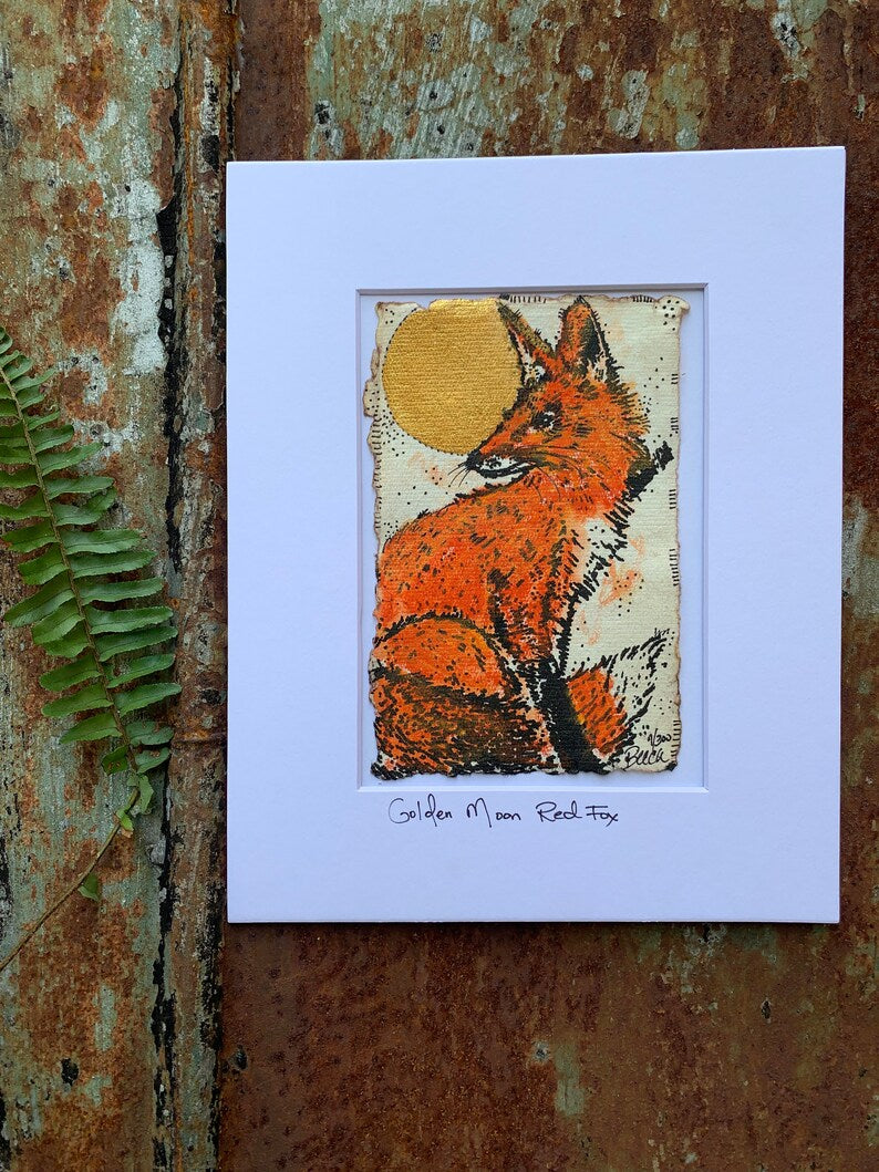 Golden Moon Red Fox - Original Painting & Print – Rebecca Sipper Art