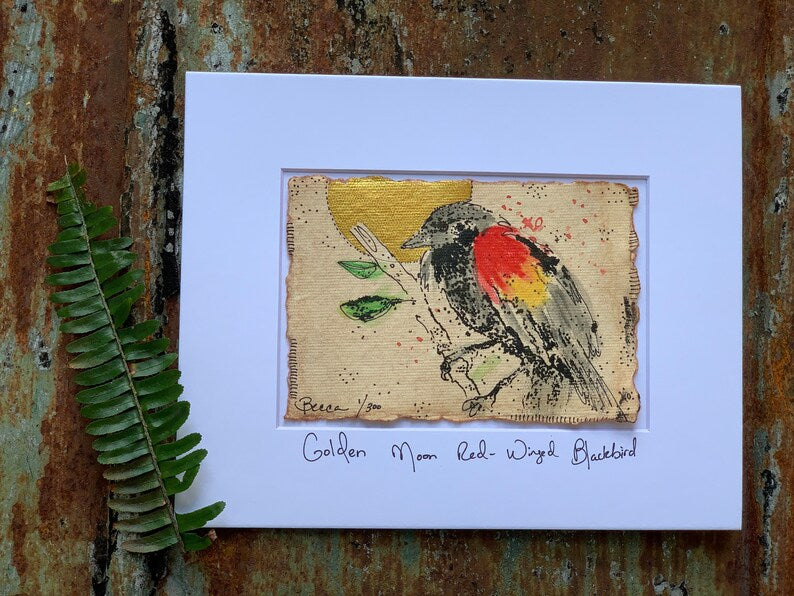 Golden Red Winged Blackbird - Original Painting & Print – Rebecca ...