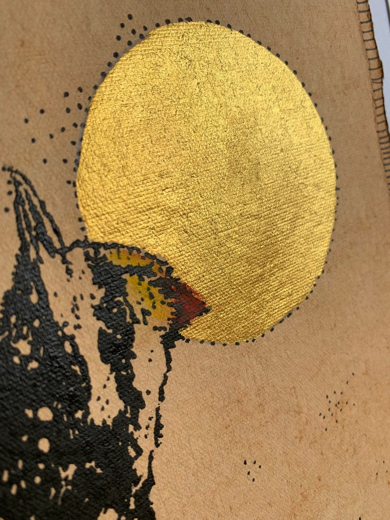 Medium Golden Moon Woodpecker - Original Painting & Print – Rebecca ...